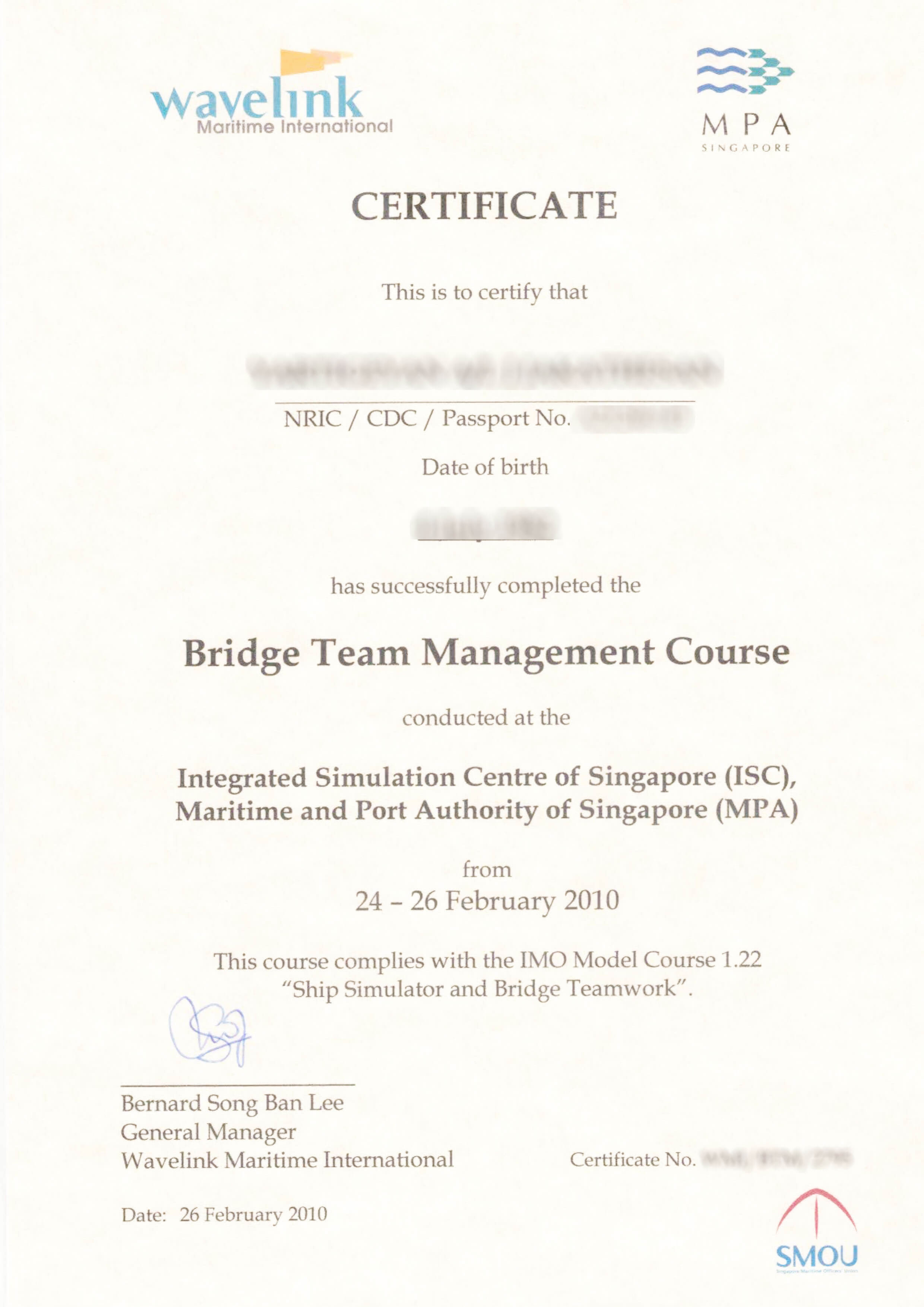 Certificate