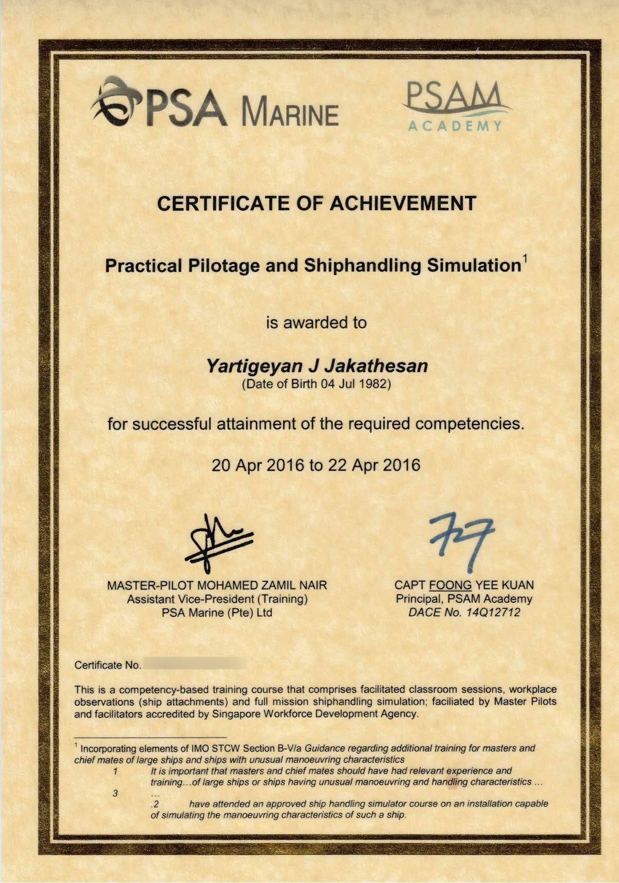 Certificate